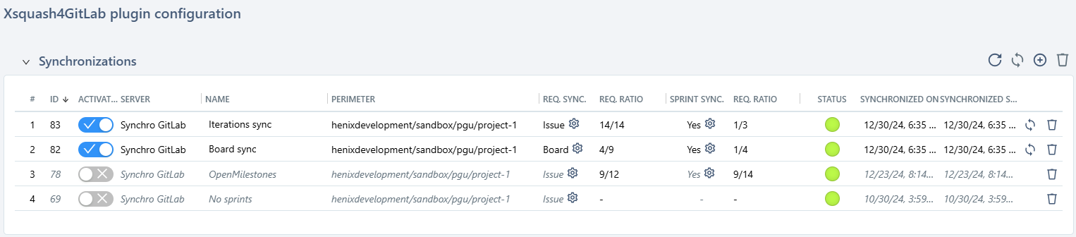 Manage synchronizations in Squash TM - Squash Documentation