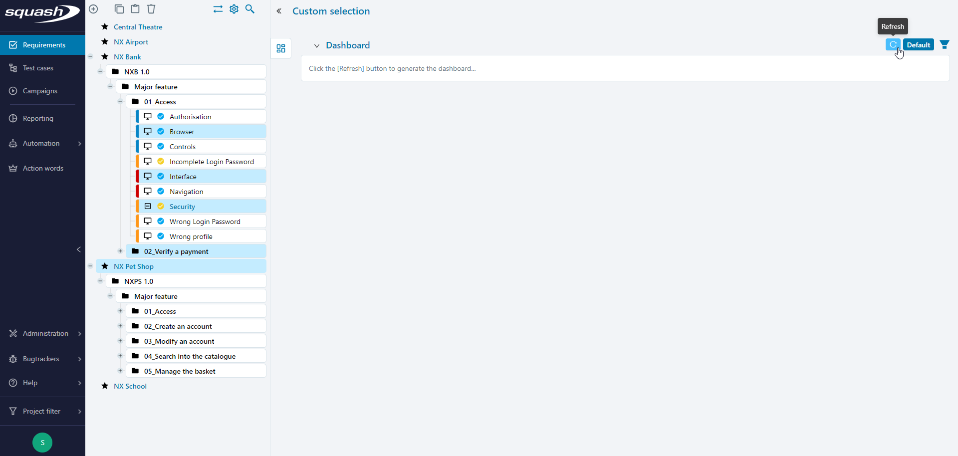 Requirement Dashboards - Squash TM Documentation